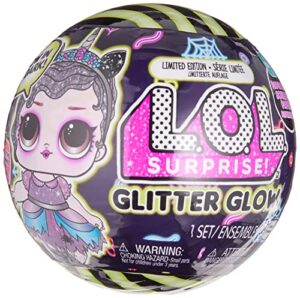 lol surprise glitter glow doll enchanted b.b. with 7 surprises in paper ball, limited edition halloween glow-in-the-dark collectible doll, holiday toy, great gift for kids girls ages 4 5 6+ years old