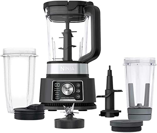 Ninja CO351B SS351 Kitchen Nutri Foodi Power Pitcher System, Smoothie Bowl Maker, 4in1 Blender + Food Processor, Single Serve Blender 1400WP smartTORQUE 6 Auto-iQ Presets (Renewed)