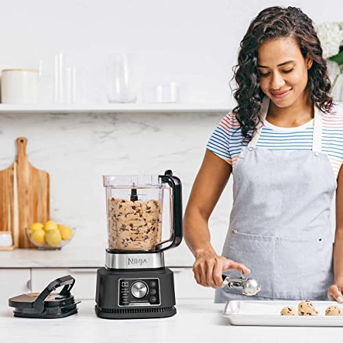 Ninja CO351B SS351 Kitchen Nutri Foodi Power Pitcher System, Smoothie Bowl Maker, 4in1 Blender + Food Processor, Single Serve Blender 1400WP smartTORQUE 6 Auto-iQ Presets (Renewed)