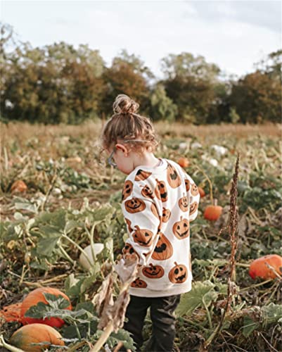 Toddler Kids Baby Girl Boy Halloween Outfit Pumpkin Sweatshirt Oversized Onesie Romper Sweater Matching Clothes (Sweatshirt Pumpkin,2-3T)