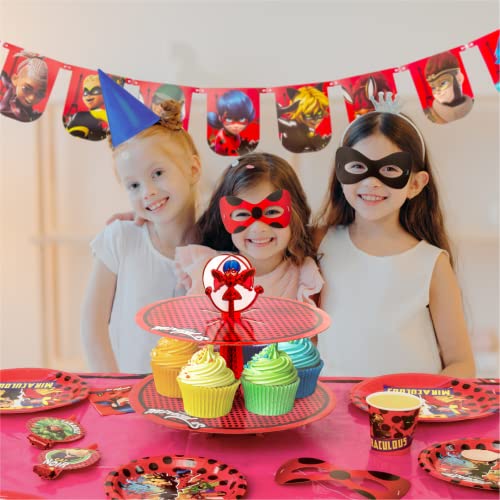 Miraculous Ladybug Party Balloon Set - 5 Count of 17 inch Foil Foil Balloons - Celebration, Birthday Party, Toddlers - Cat Noir - Party Supplies - Officially Licensed