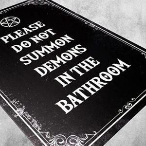 IRISIVITA Spooky Metal Sign, Please Do Not Summon Demons In The Bathroom, Gothic Bathroom Decor Wall Art, Halloween Decorations Indoor, Witchy Room Decor, Goth Room Decor, Funny Bathroom Decor