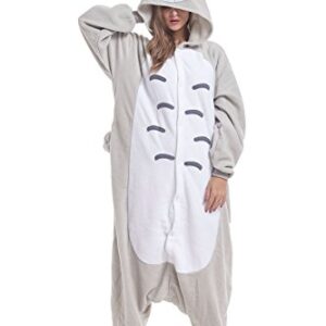 Sqlszt Animal Onesie Adult One Piece Pajamas Unisex Cosplay Costume for Women Men XL Grey