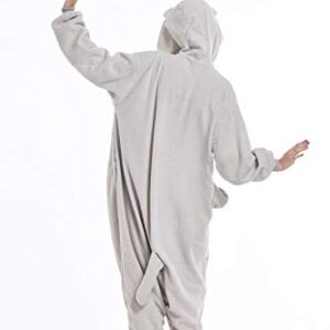 Sqlszt Animal Onesie Adult One Piece Pajamas Unisex Cosplay Costume for Women Men XL Grey