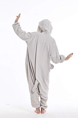 Sqlszt Animal Onesie Adult One Piece Pajamas Unisex Cosplay Costume for Women Men XL Grey