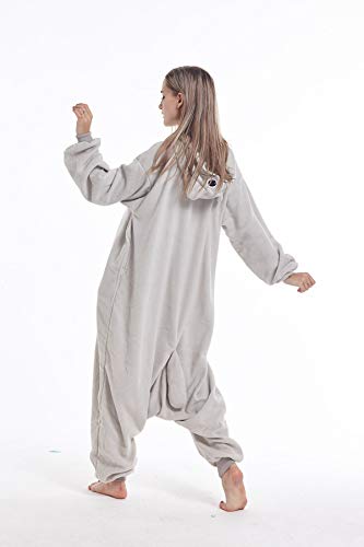 Sqlszt Animal Onesie Adult One Piece Pajamas Unisex Cosplay Costume for Women Men XL Grey