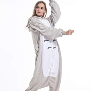 Sqlszt Animal Onesie Adult One Piece Pajamas Unisex Cosplay Costume for Women Men XL Grey