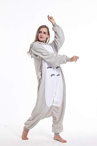 Sqlszt Animal Onesie Adult One Piece Pajamas Unisex Cosplay Costume for Women Men XL Grey