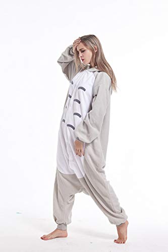 Sqlszt Animal Onesie Adult One Piece Pajamas Unisex Cosplay Costume for Women Men XL Grey