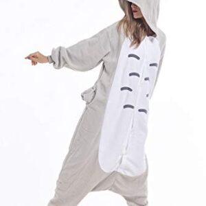 Sqlszt Animal Onesie Adult One Piece Pajamas Unisex Cosplay Costume for Women Men XL Grey