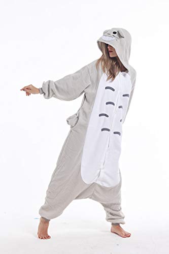 Sqlszt Animal Onesie Adult One Piece Pajamas Unisex Cosplay Costume for Women Men XL Grey