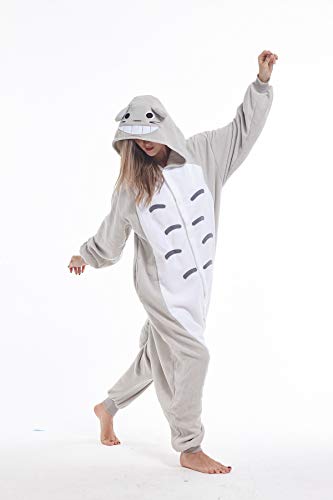 Sqlszt Animal Onesie Adult One Piece Pajamas Unisex Cosplay Costume for Women Men XL Grey