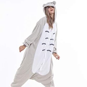 Sqlszt Animal Onesie Adult One Piece Pajamas Unisex Cosplay Costume for Women Men XL Grey