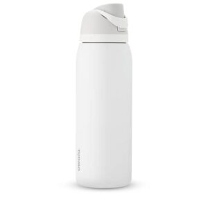 owala freesip insulated stainless steel water bottle with straw for sports and travel, bpa-free, 40-oz, shy marshmallow