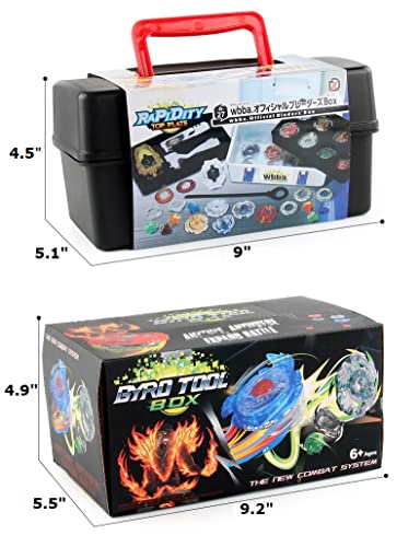 Battling Tops Box Set, Burst Gyro Toys 12 Spinning Tops + 2 Launchers + Stickers Combat Battling Game with Portable Box Gift for Kids Children Boys 499