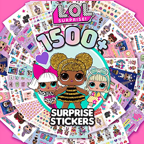 L.O.L. Surprise! 1500+ Little Sister & Tots Stickers, Queen Bee, Diva, Go-Go Gurl, Glitter Queen, Cosmic Queen, Shapes, Super B.B., Rocker, Cute Gifts for Girls Kids Teens Adults