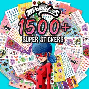 zagtoon miraculous ladybug 1500+ stickers, ultimate heroez stickers, ladybug, cat noir, rena rouge, carapace, vesperia, bunnyx, tikki, plagg, cute gifts for girls kids teens adults