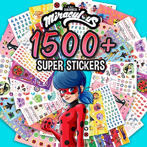 Zagtoon Miraculous Ladybug 1500+ Stickers, Ultimate Heroez Stickers, Ladybug, Cat Noir, Rena Rouge, Carapace, Vesperia, Bunnyx, Tikki, Plagg, Cute Gifts for Girls Kids Teens Adults