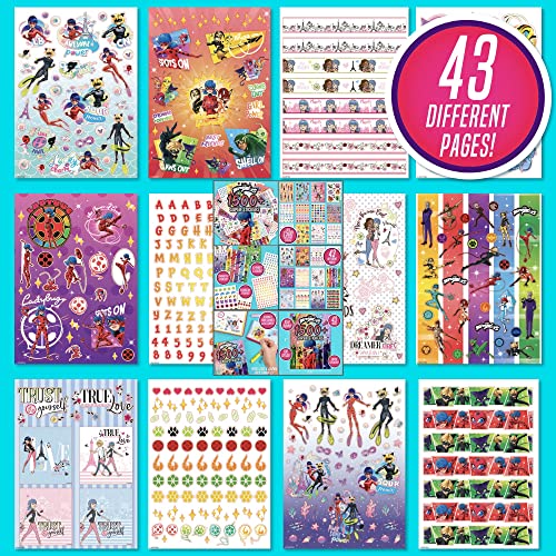 Zagtoon Miraculous Ladybug 1500+ Stickers, Ultimate Heroez Stickers, Ladybug, Cat Noir, Rena Rouge, Carapace, Vesperia, Bunnyx, Tikki, Plagg, Cute Gifts for Girls Kids Teens Adults