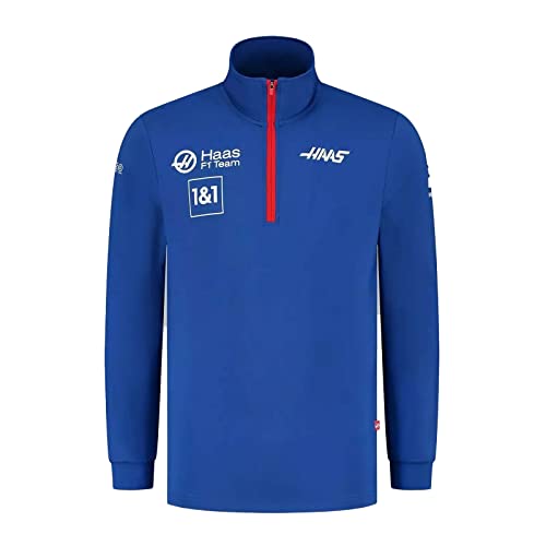 Haas F1 Team Haas Racing F1 2022 Men's Team Fitted 1/4 Zip Sweatshirt Blue (900972)