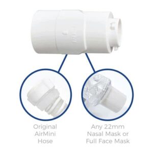 AirMini Pro Hose Connector by Snugell | Connect AirMini Original Hose to Any 22 mm Nasal Mask or Full Face Mask Model| Portable Travel Friendly Size | for AirMini Original Tubing