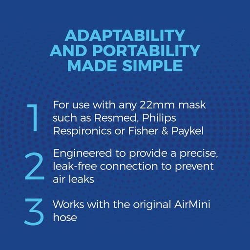 AirMini Pro Hose Connector by Snugell | Connect AirMini Original Hose to Any 22 mm Nasal Mask or Full Face Mask Model| Portable Travel Friendly Size | for AirMini Original Tubing