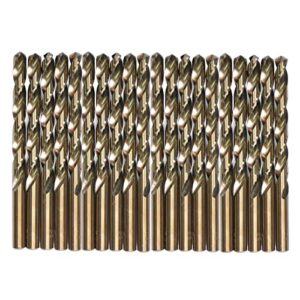 valyriantool 3/32" cobalt drill bits(20pcs), m35 hssco high speed steel jobber length twist drill bit set for hardened metal, stainless steel, cast iron, plastic and wood