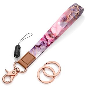 rimilak wristlet keychain, wrist lanyard key chain for women men car keys id badges card wallet phone camera