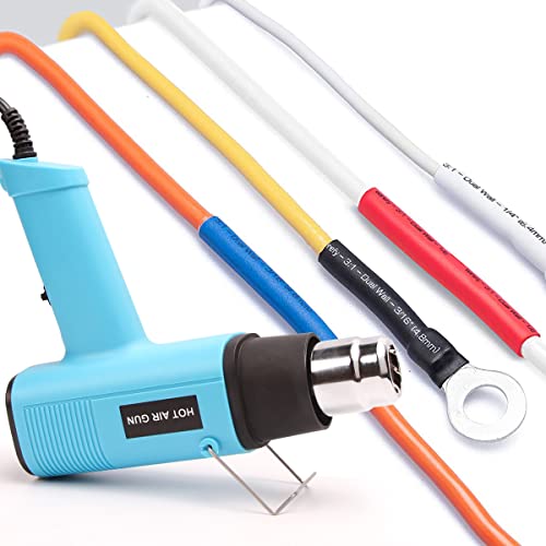 LDK Heat Gun 1200W 140℉~932℉ (60℃-500℃) Heavy Duty Hot Air Gun Kit Variable Temperature Control with 2 Temperature Settings 2 Nozzles for Crafts, Shrink Wrapping, Candle Making, Epoxy Resin