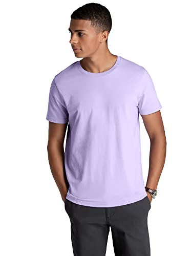 Fruit of the Loom Men's Recover Cotton T-Shirt Made with Sustainable, Low Impact Recycled Fiber, Lilac Petal, Large