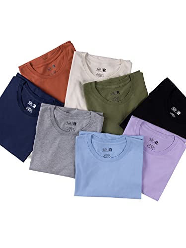 Fruit of the Loom Men's Recover Cotton T-Shirt Made with Sustainable, Low Impact Recycled Fiber, Lilac Petal, Large