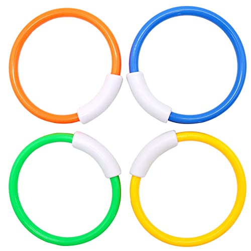 4pcs Diving Rings 5.3 Inch Underwater Swimming Pool Toy Rings for Kids Children