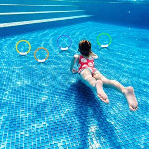 4pcs Diving Rings 5.3 Inch Underwater Swimming Pool Toy Rings for Kids Children