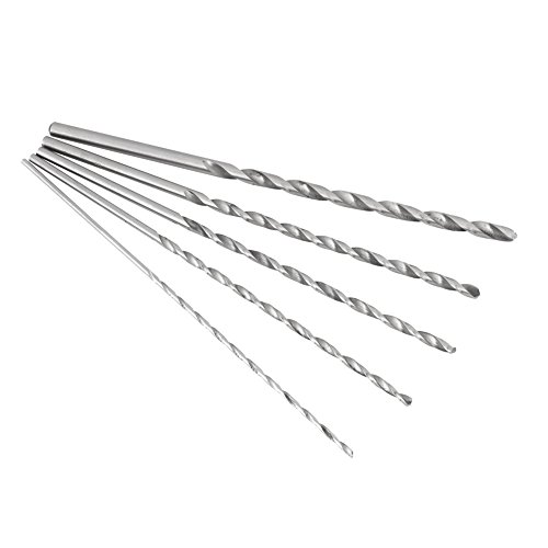 Extra Long Drill Bit Set, 5Pcs 150mm~160mm High Speed Steel Straight Shank Tool Wood Drill Bits Set 2-5 mm