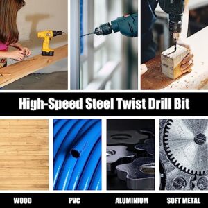 Extra Long Drill Bit Set, 5Pcs 150mm~160mm High Speed Steel Straight Shank Tool Wood Drill Bits Set 2-5 mm