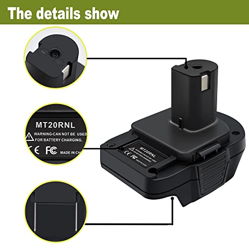 Rocivic MT20RNL Battery Adapter for Makita 18V Battery Convert to Ryobi 18V Lithium Battery, Compatible with Makita 18 Volt BL1860B BL1850B BL1840 BL1830B