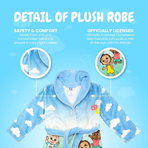 Cocomelon Toddler Boys JJ Playtime 3D Plush Robe (as1, age, 4_years, CoComelon Bus, 4T)