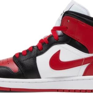 Nike Women's Air Jordan 1 Mid Shoe, Black/Red, 9.5