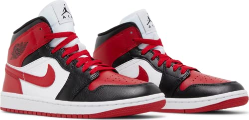 Nike Women's Air Jordan 1 Mid Shoe, Black/Red, 9.5