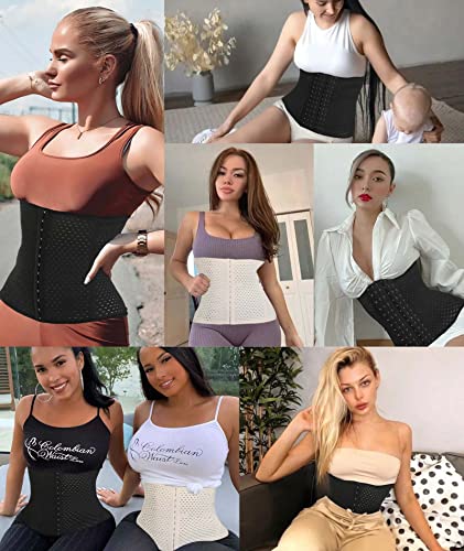 Andalinge Waist Trainer for Women Lower Belly Fat Waist Cincher for Women Tummy Control Girdle Hourglass Body Shaper Upgraded Waist Cincher Shapewear with Steel Bones Extender