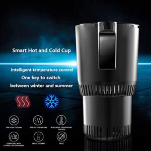 GEEZO 12V/24V Smart Temperature Control Travel Coffee Mug for Car/Truck,Electric Heated Travel Mug 450ML Stainless Steel Tumbler Smart Heating Cup Keep Milk Warm LCD Display Easily Washing Safe