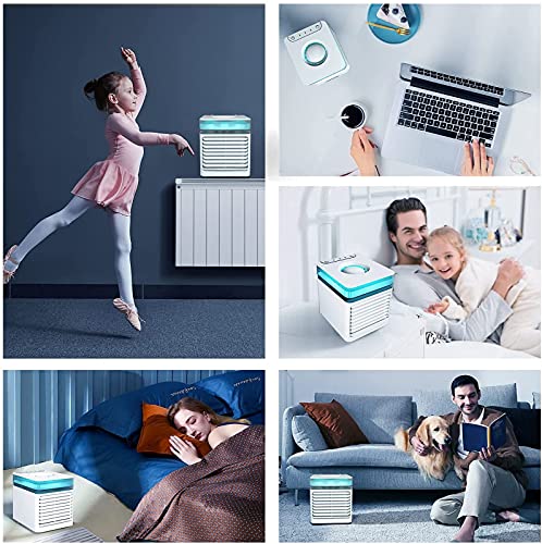 Mini Portable Air Conditioner, Easy to Use Cold Air Fan with Water, Personal Cooling Device Mini Portable Air Conditioner - for Room, Office, Kitchen, Car, Home