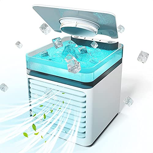 Mini Portable Air Conditioner, Easy to Use Cold Air Fan with Water, Personal Cooling Device Mini Portable Air Conditioner - for Room, Office, Kitchen, Car, Home