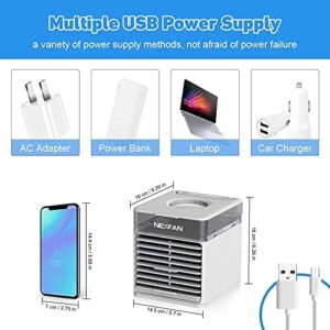 Mini Portable Air Conditioner, Easy to Use Cold Air Fan with Water, Personal Cooling Device Mini Portable Air Conditioner - for Room, Office, Kitchen, Car, Home