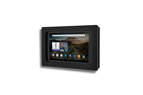 TABcare Security Anti-Theft Acrylic VESA Enclosure for Amazon Fire 7 2022 with Free Wall Mount Kit (Black, Fire 7 2022)