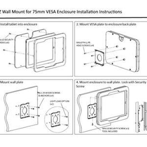 TABcare Security Anti-Theft Acrylic VESA Enclosure for Amazon Fire 7 2022 with Free Wall Mount Kit (Black, Fire 7 2022)