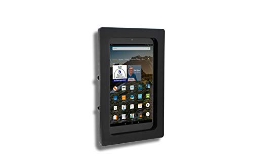 TABcare Security Anti-Theft Acrylic VESA Enclosure for Amazon Fire 7 2022 with Free Wall Mount Kit (Black, Fire 7 2022)