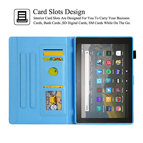 REASUN Case for New Kindle Fire 7 Tablet,PU Leather Card Slots Folio Cover with Auto Sleep/Wake Viewing Stand Case for All-New Kindle Fire 7 Tablet (12th Generation, 2022 Release), Crown Unicorn