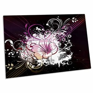 3drose a pretty lilly on an explosion of flourishes - desk pad place mats (dpd-236134-1)