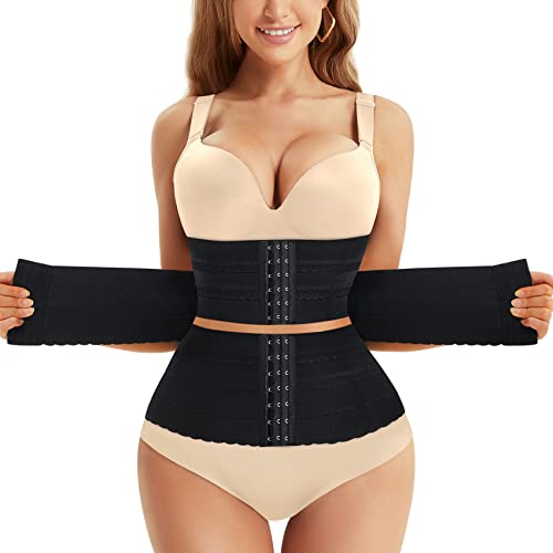 Likeonce Segmented Waist Trainer for Women Waist Cincher Shapewear Tummy Control Girdle Corset Shapewear Body Shaper Black